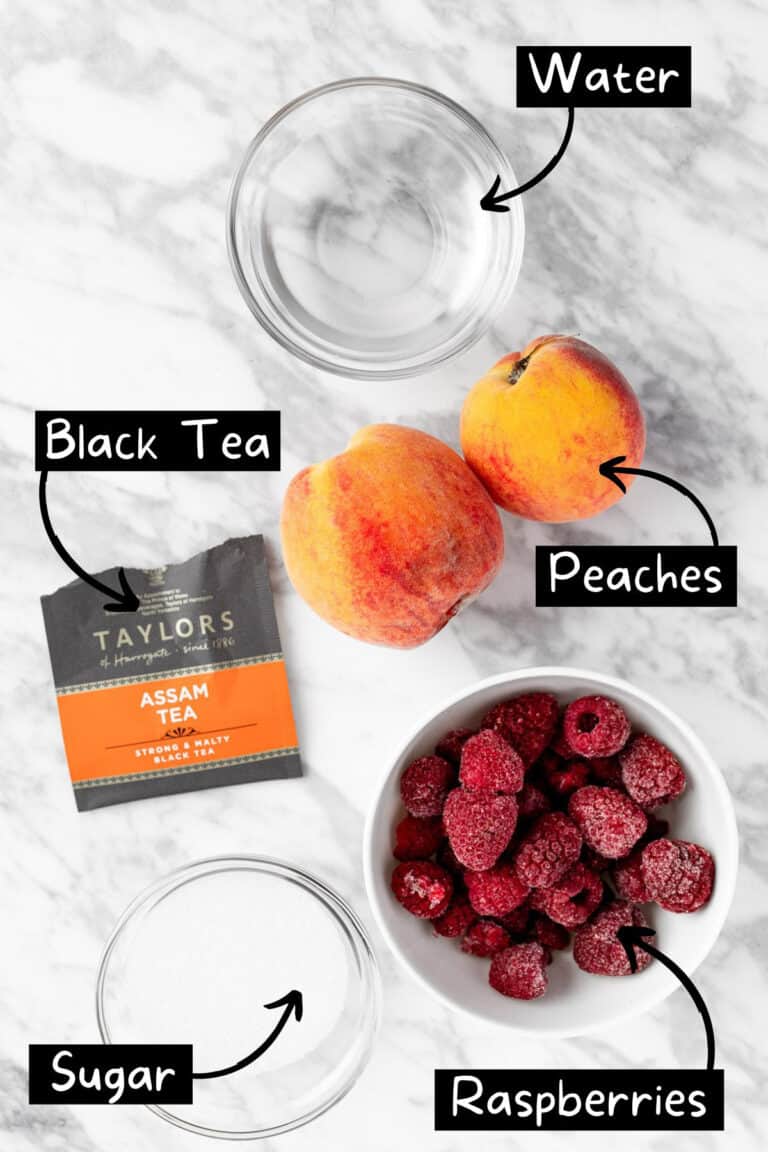 Bellini Peach Raspberry Iced Tea - The Littlest Crumb