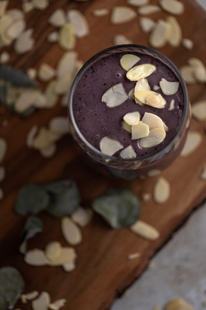 Blueberry Tahini Smoothie (Vegan) - The Littlest Crumb