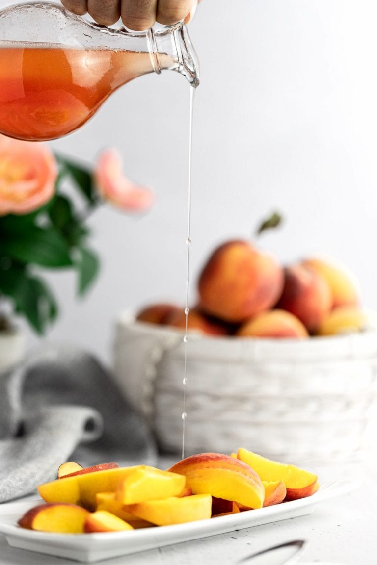 Peach Simple Syrup - The Littlest Crumb